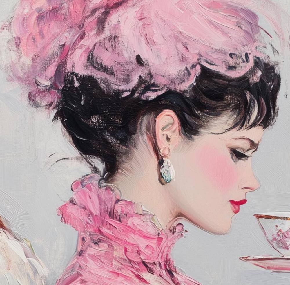 French Coquette Oil Painting | French Antique Oil Painting | Coquette ...