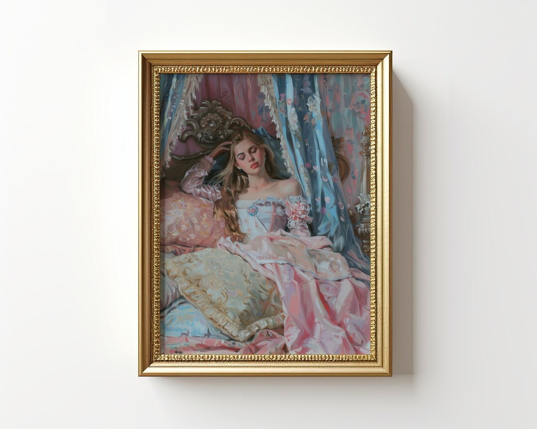 Sleeping Princess Art Print: Coquette Girly Room Decor (digital ...
