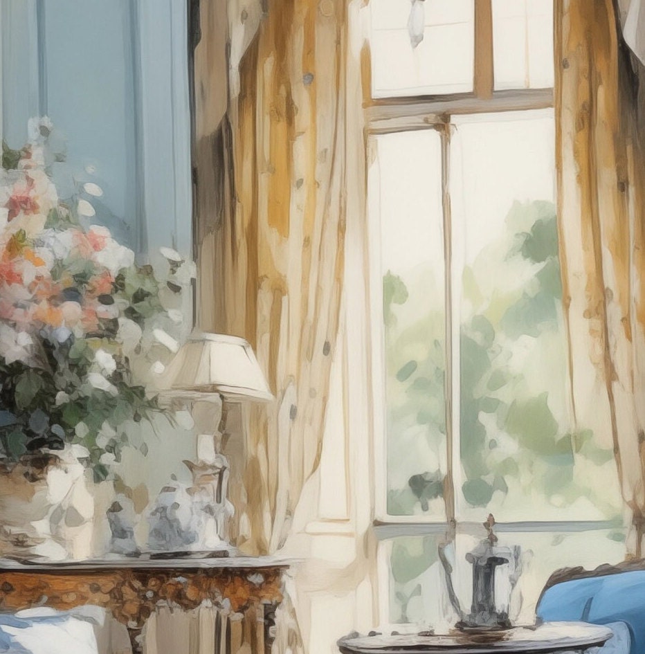 Regency Era Drawing Room Coquette Room Decor Coquette Wall Art Regency ...