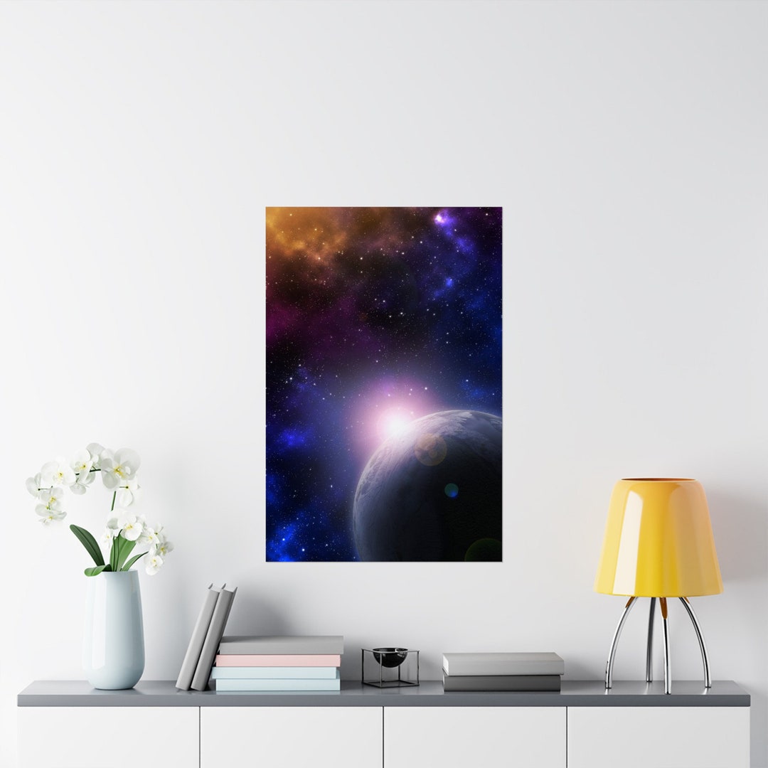 Galactic Planet Poster | Space Poster Matte Watercolour Art ...