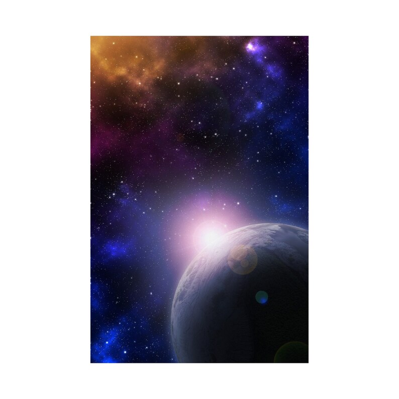Galactic Planet Poster | Space Poster Matte Watercolour Art ...