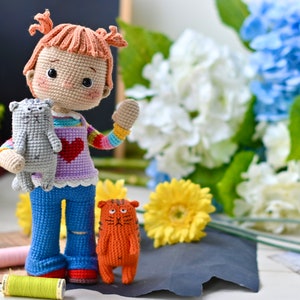 Crochet Pattern for Doll Sabrinka and Cat Smoky PDF English, Spanish ...