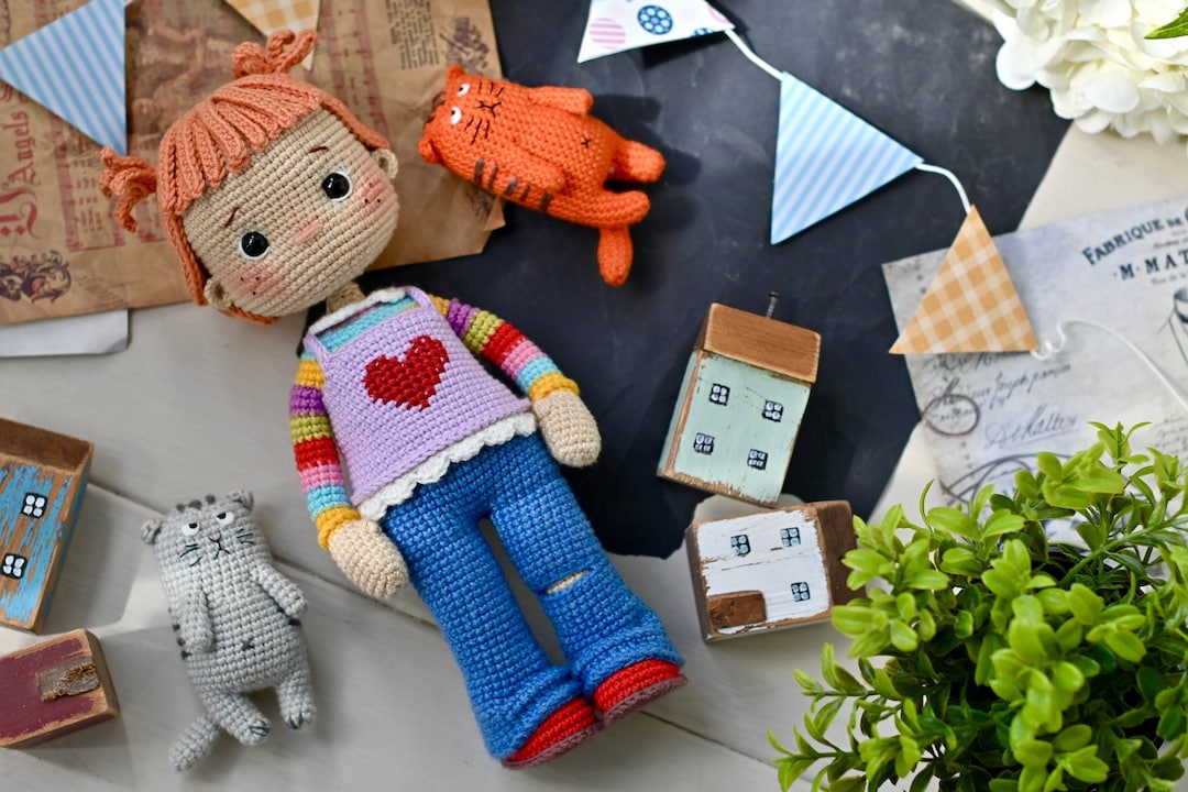 Crochet Pattern for Doll Sabrinka and Cat Smoky PDF English, Spanish ...