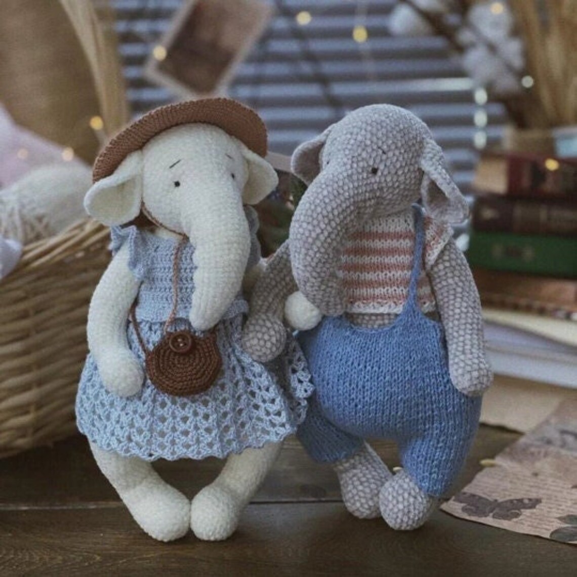 Crochet and Knitting Pattern the Elephants Elton and Ellie Amigurumi - Etsy
