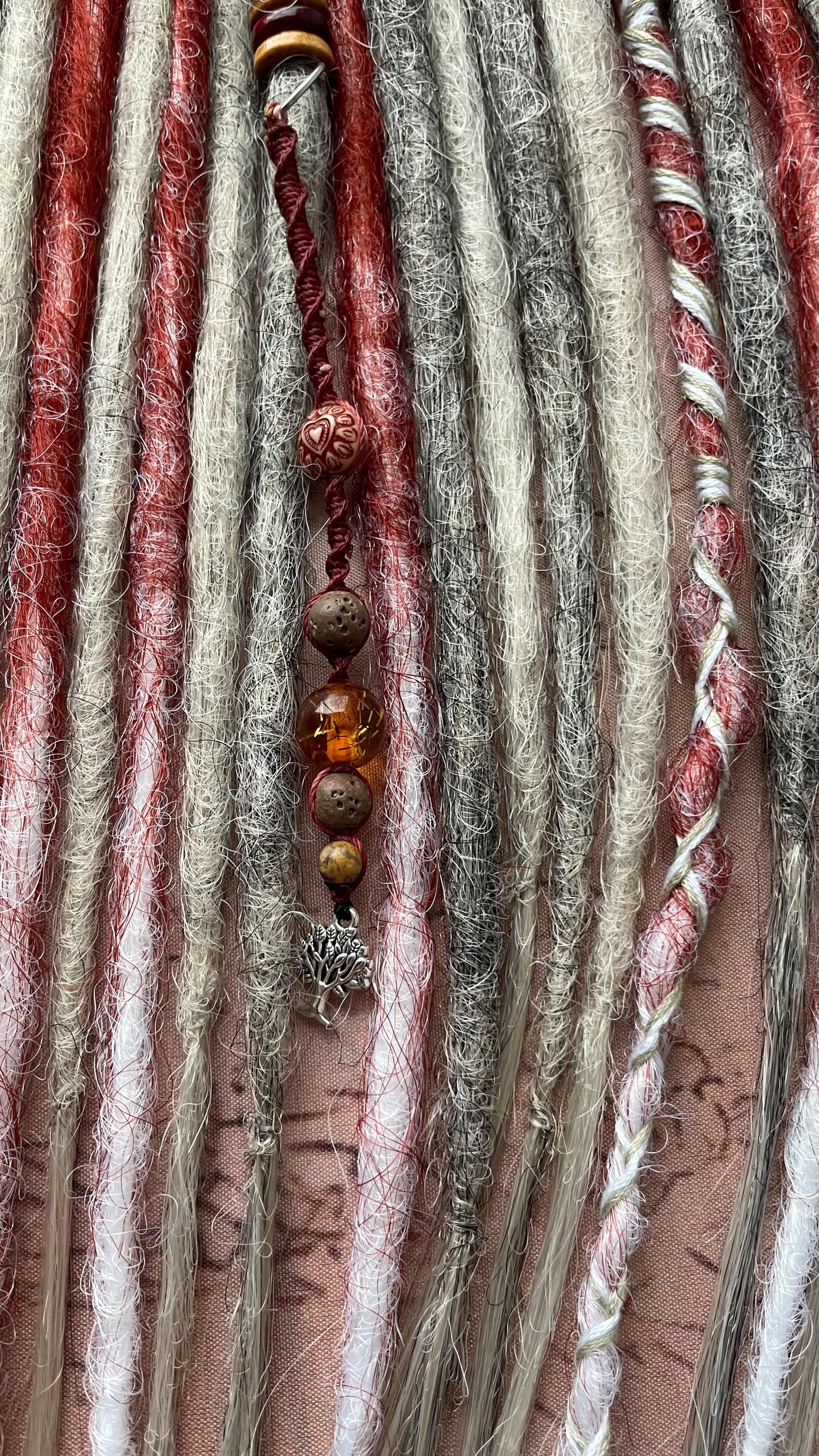 Ombre Gray & Rusty Red Dreadlocks: Kanekalon Hair Extensions - Etsy