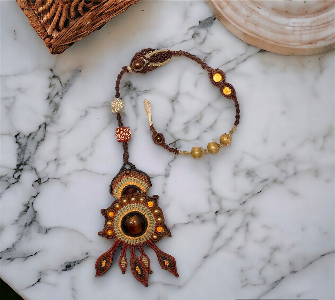 Lula Brown Macramé Hair Amulet: Ethnic Dreadlocks Extension - Etsy