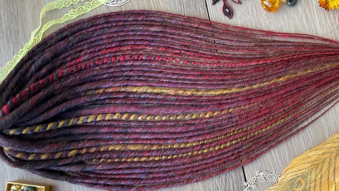 Ombré Burgundy Red Kanekalon Dreadlocks Extensions - Double Ended Locs ...