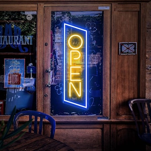 Open Neon Sign, Custom Neon Sign,vertical Open Sign Led, Led Open Sign ...