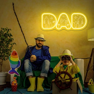 Dad Neon Sign Custom Neon Sign Father Day's Gift 3D Carving Neon Sign ...