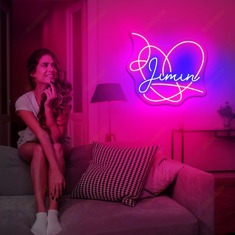 Custom K-pop Name Neon Sign, Custom BTS Neon Sign, Kpop Icon Neon Sign ...