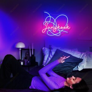 Custom K-pop Name Neon Sign, Custom BTS Neon Sign, Kpop Icon Neon Sign ...