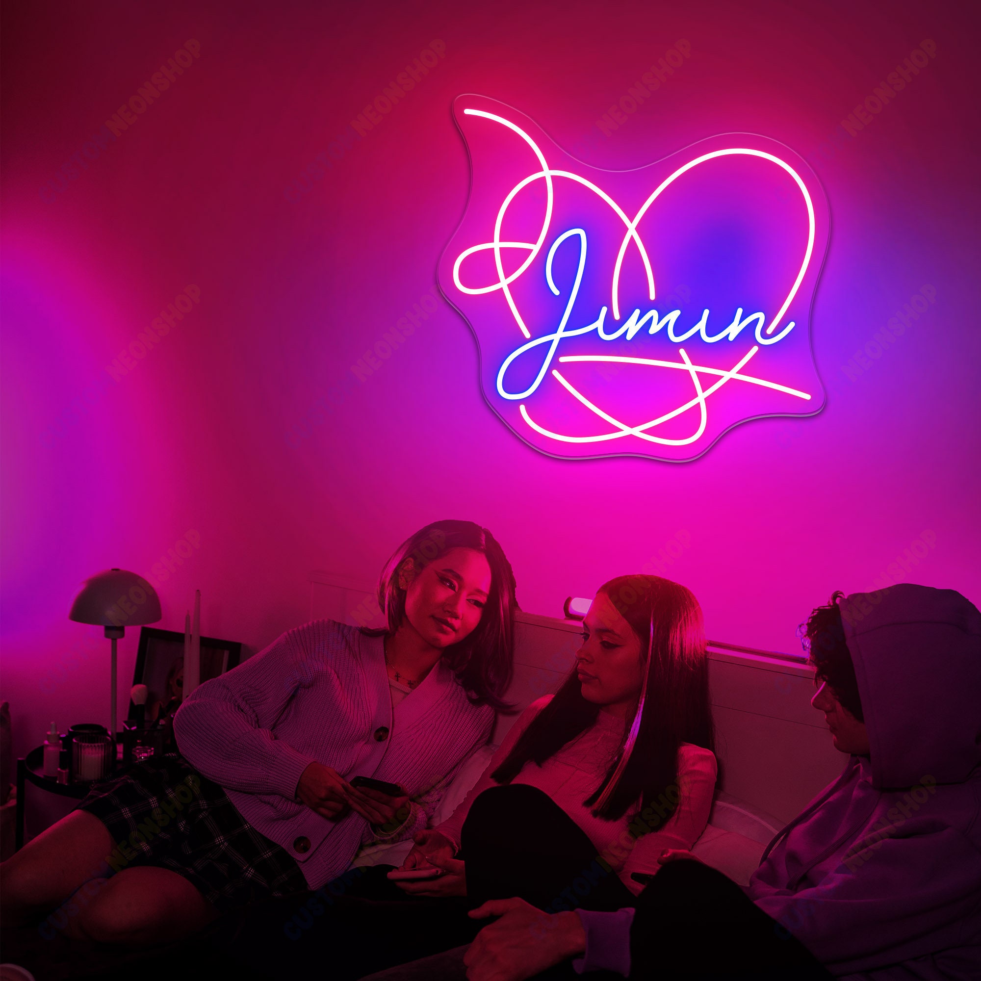 Custom K-pop Name Neon Sign, Custom BTS Neon Sign, Kpop Icon Neon Sign ...