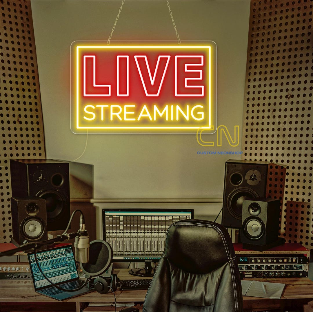 Live Streaming LED Neon Sign, Studio Decor Wall, on Air Neon Sign ...