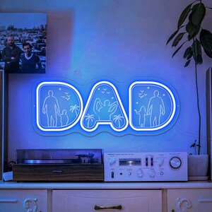 Dad Neon Sign Custom Neon Sign Father Day's Gift 3D Carving Neon Sign ...