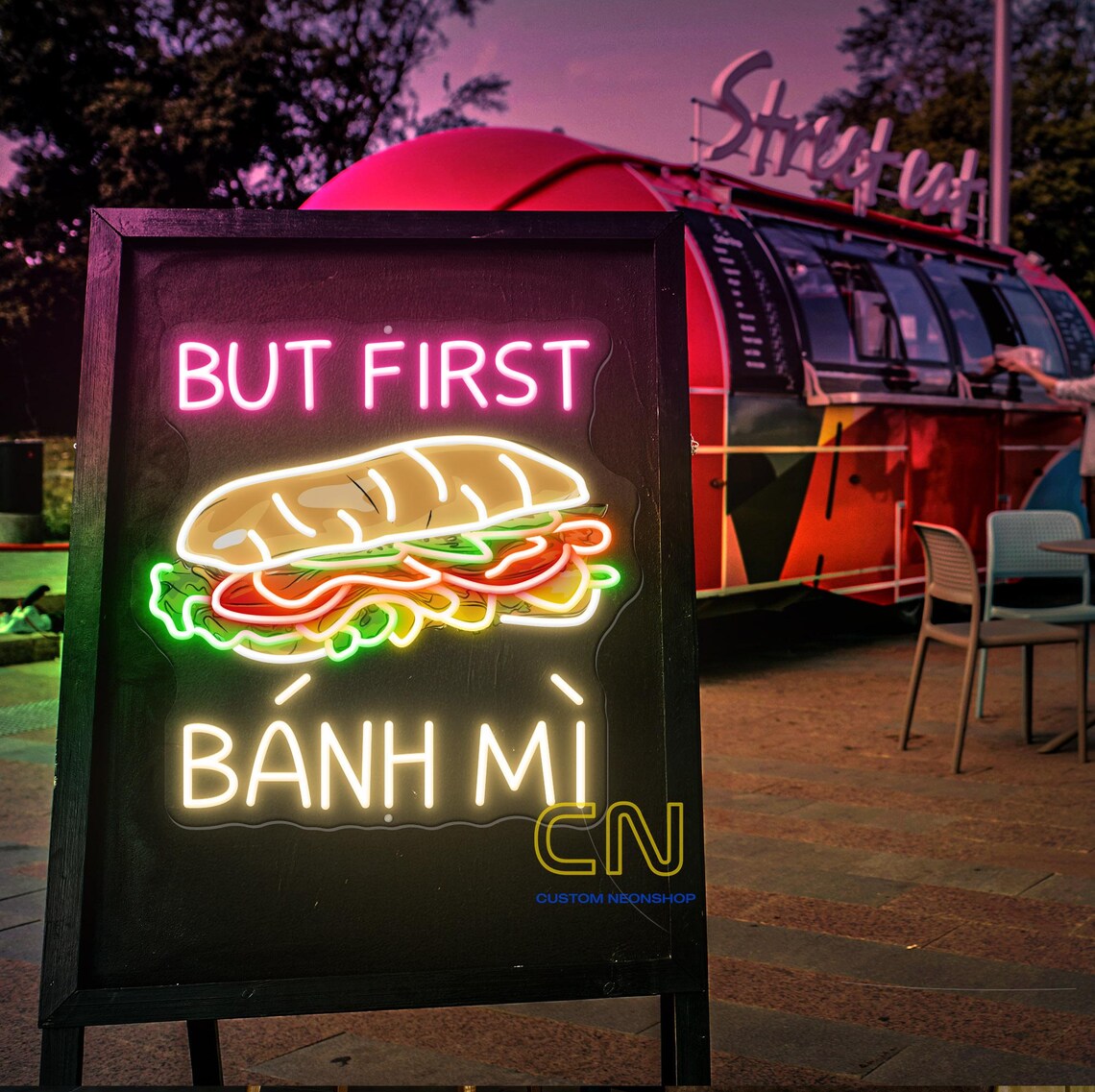 But First Banh Mi Neon Sign Banh Mi Neon Light Asian Restaurant Wall ...