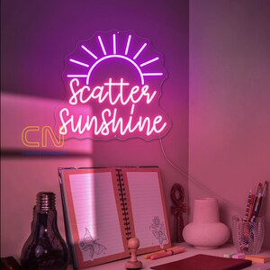 Scatter Sunshine Neon Sign Sun Led Sign Sunrise Neon Sign Sunlight Neon ...