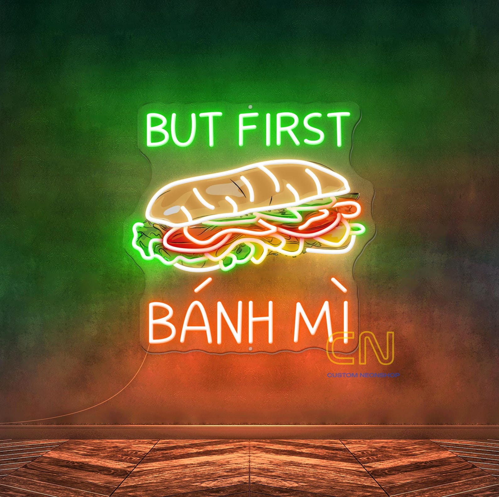 But First Banh Mi Neon Sign Banh Mi Neon Light Asian Restaurant Wall ...