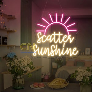 Scatter Sunshine Neon Sign Sun Led Sign Sunrise Neon Sign Sunlight Neon ...