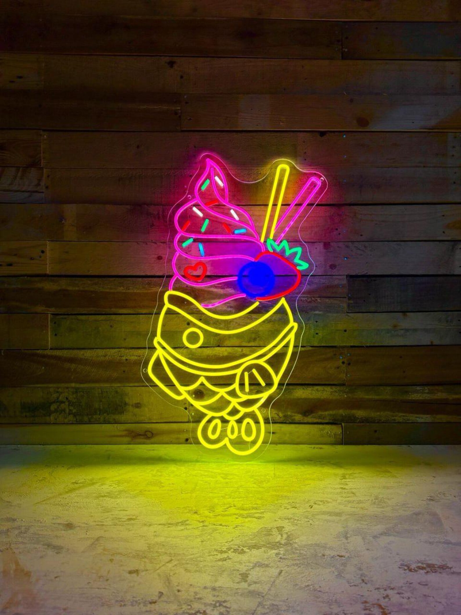 Shaved Ice Open Neon Sign, Shaved Ice Neon Sign, Ice Cream Led Sign ...