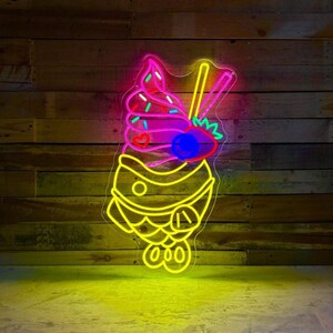 Shaved Ice Open Neon Sign, Shaved Ice Neon Sign, Ice Cream Led Sign ...