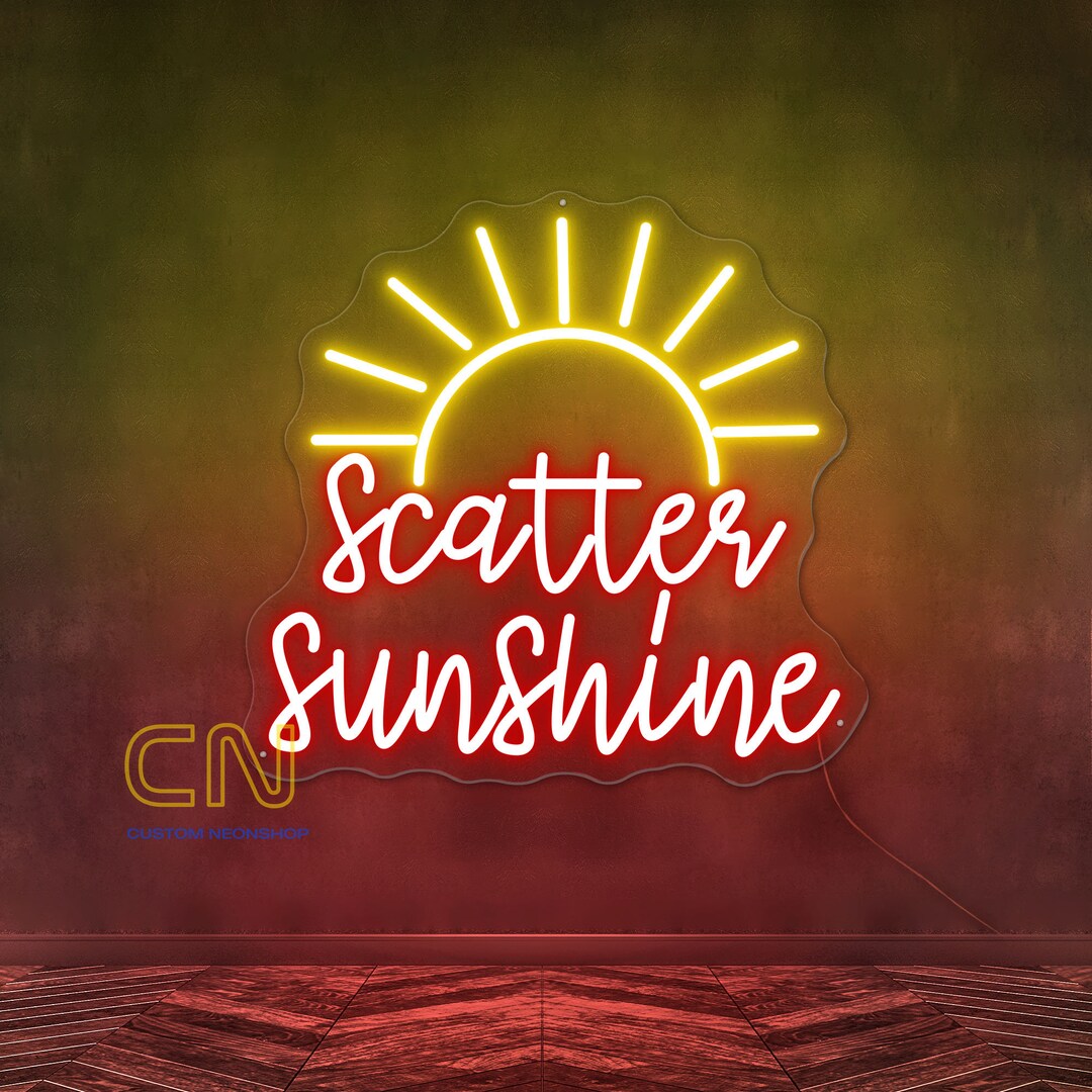 Scatter Sunshine Neon Sign Sun Led Sign Sunrise Neon Sign Sunlight Neon ...