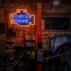 Engine Neon Sign, Check Engine Light Sign, Car Neon Sign, Check Engine ...