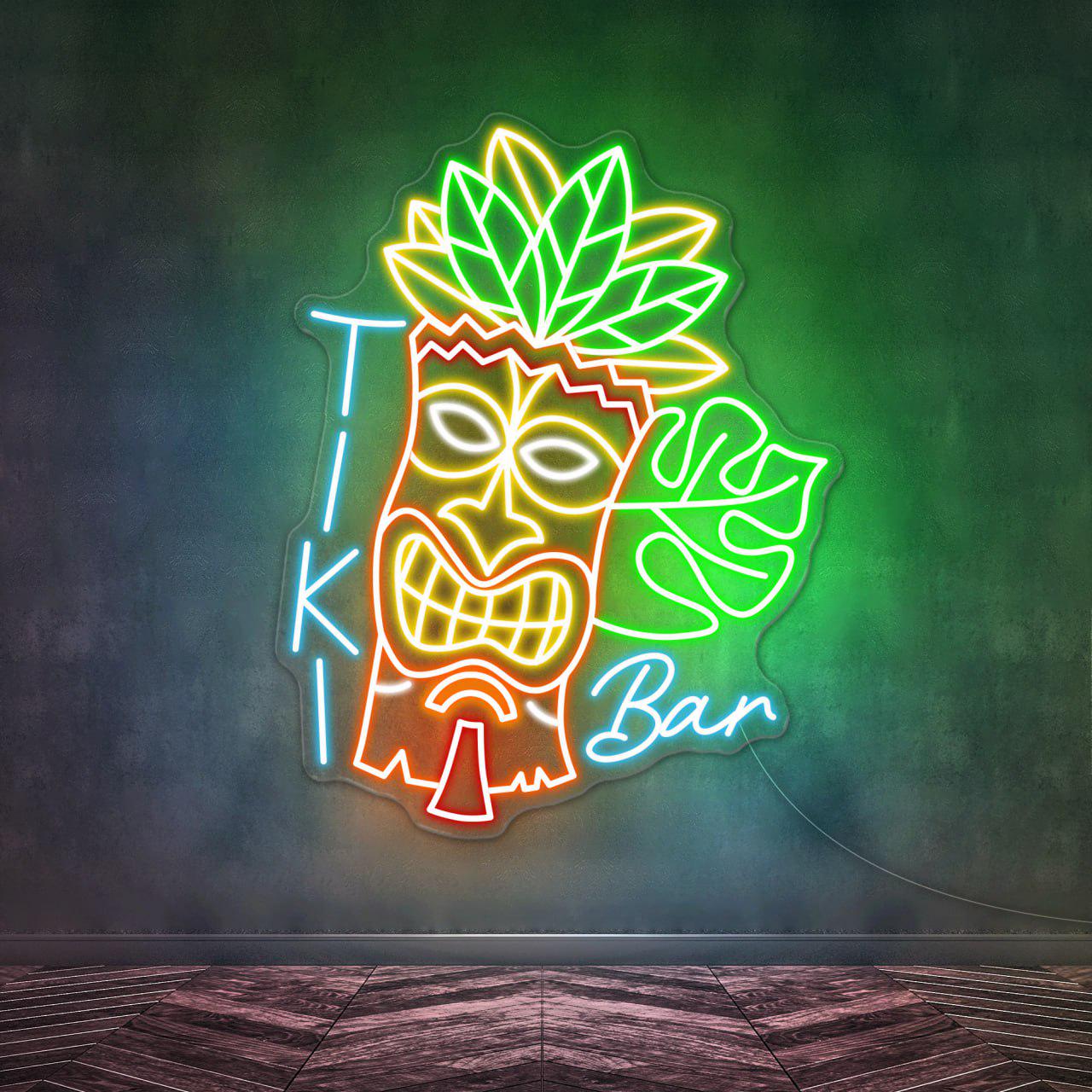 Tiki Bar Neon Sign, Custom Bar Signage Tiki Lounge Sign, Beach Tiki ...