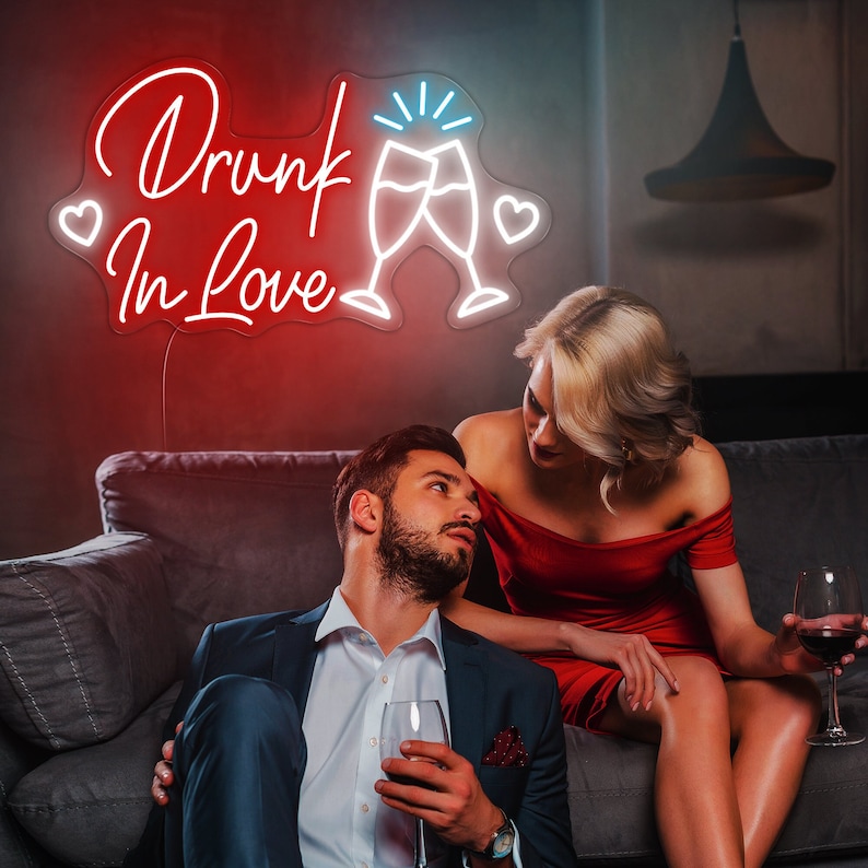 Let's Get Tipsy Neon Sign Custom Wedding Decor Wedding Neon Sign Personalized Gifts Valentine ...