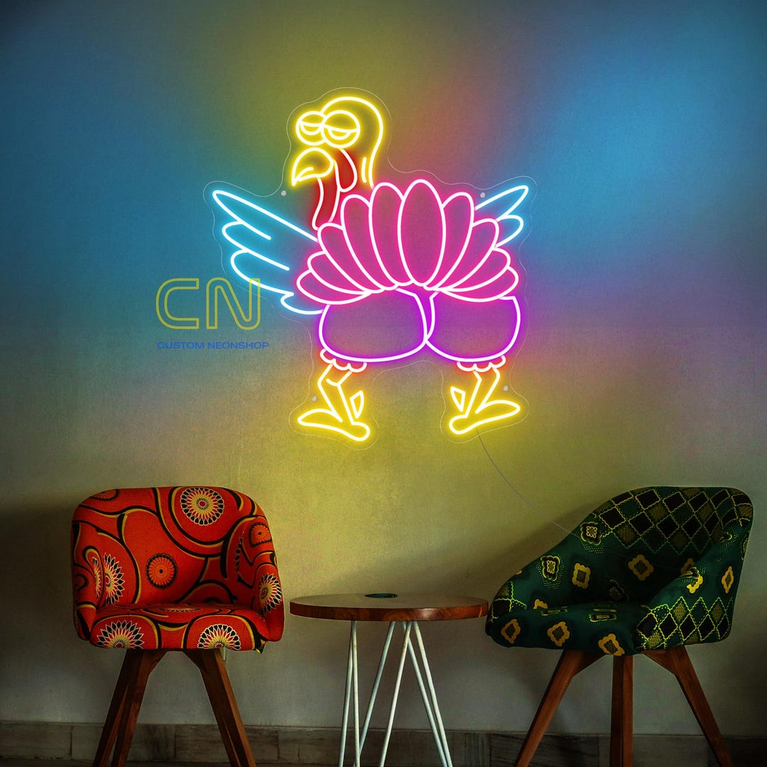 Turkey Neon Sign, Thanksgiving Day Sign, Turkey Bird Led Light ...