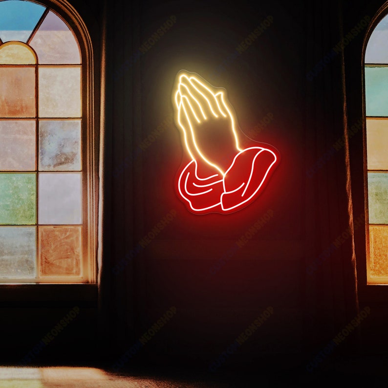 Praying Hand Neon Sign Hand of God Neon Sign Jesus Sign Neon - Etsy