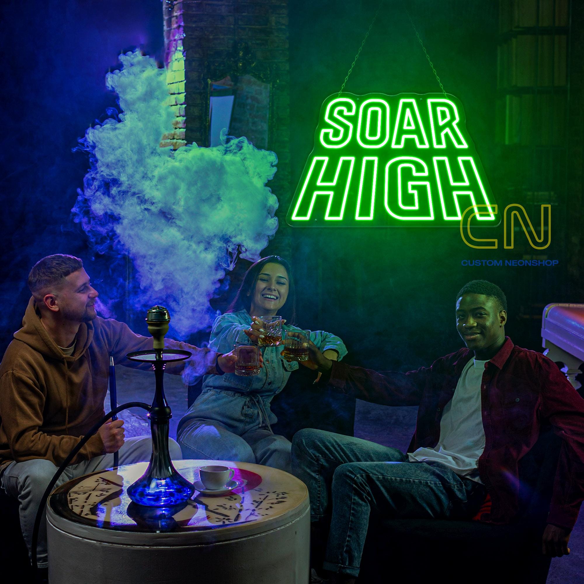 Soar High Inspirational Neon Sign for Studio, Gym, Home, Bar, Cafe ...