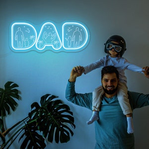 Dad Neon Sign Custom Neon Sign Father Day's Gift 3D Carving Neon Sign ...