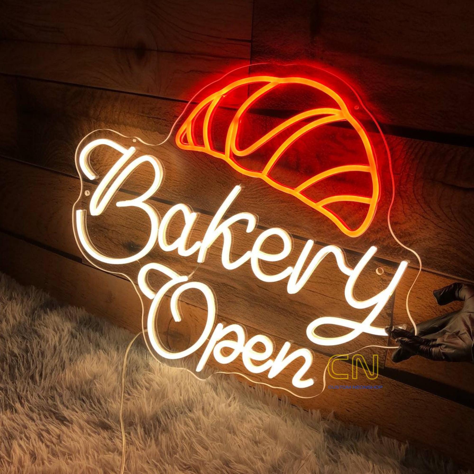Decorate Your Shop With a Handmade Bakery Open Neon Sign - Perfect Wall ...