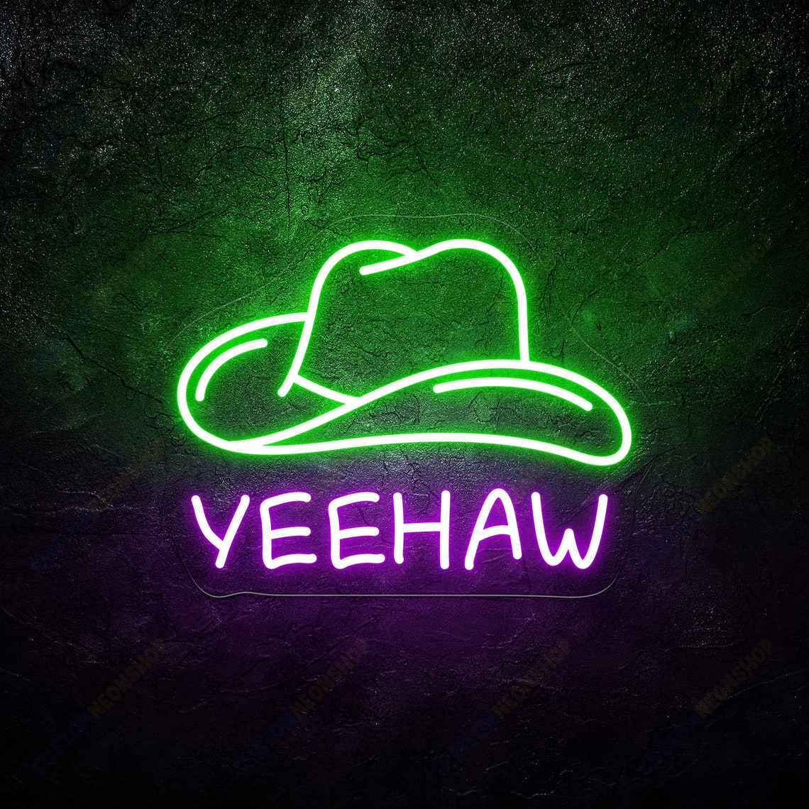 Yeehaw Neon Sign Cowboy Hat Neon Sign Cowboy Hat Wall Decor - Etsy