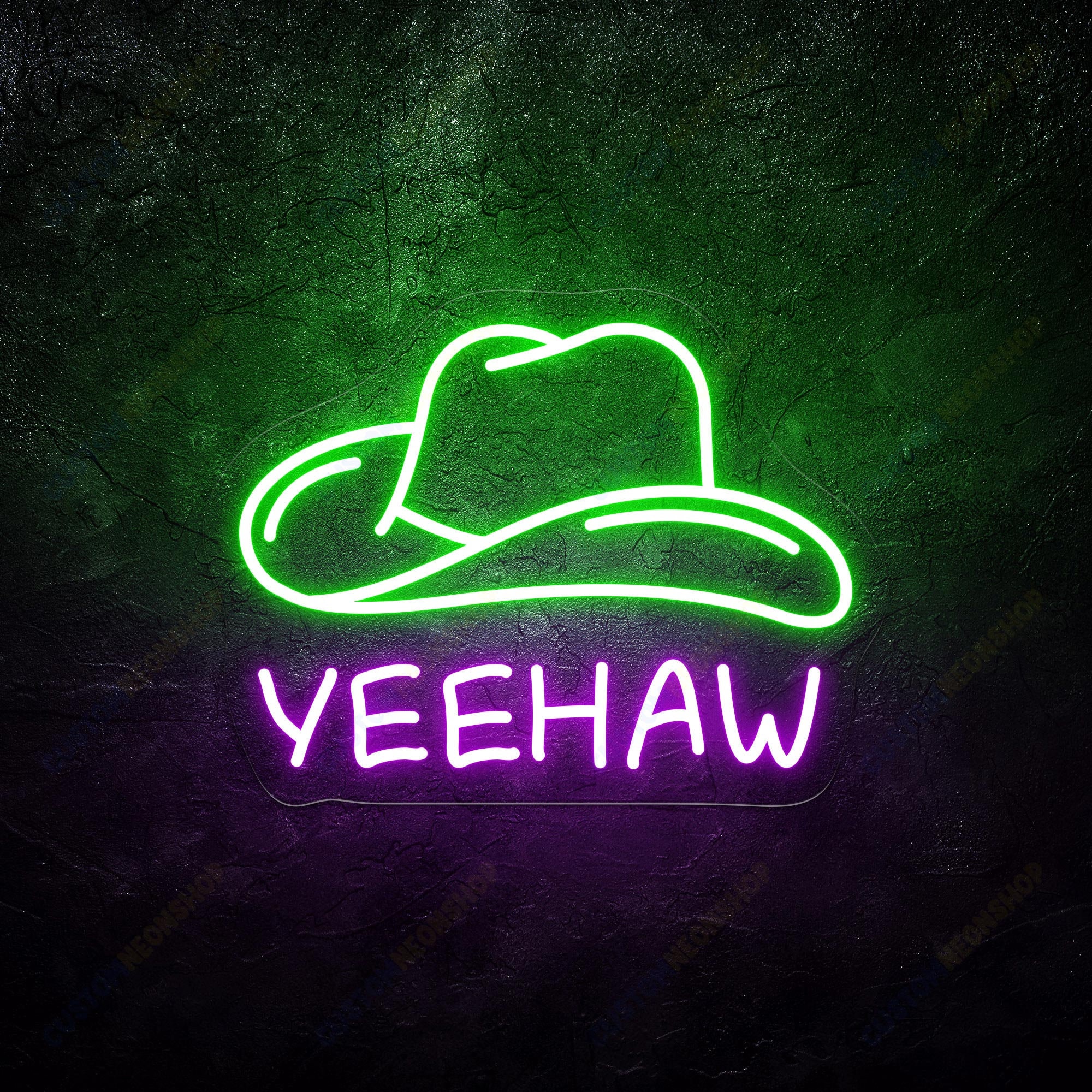 Yeehaw Neon Sign, Cowboy Hat Neon Sign, Cowboy Hat Wall Decor, Custom ...