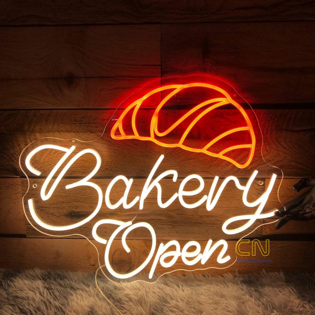 Decorate Your Shop With a Handmade Bakery Open Neon Sign - Perfect Wall ...