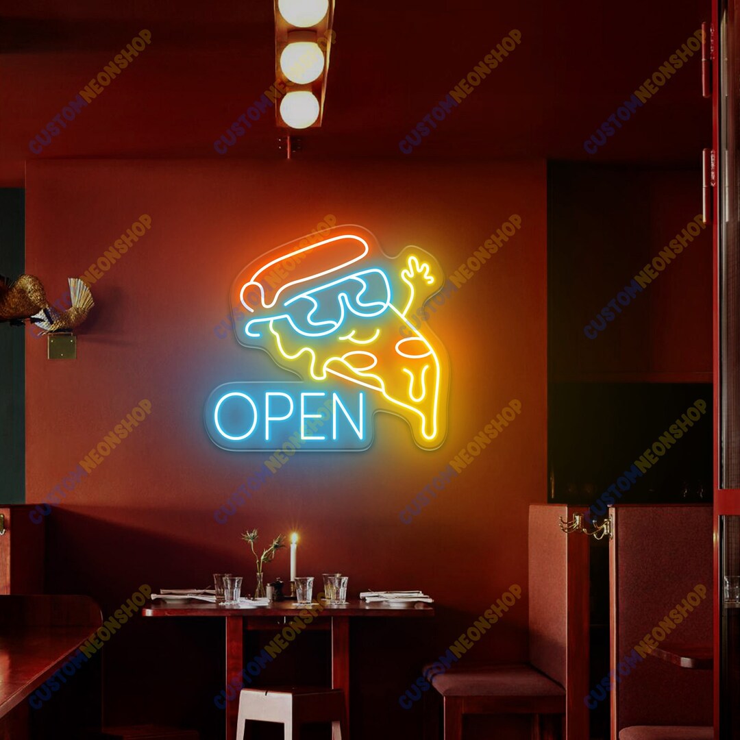 Pizza Neon Sign Open Pizza Led Sign Restaurant Sign Decor Kitchen Neon ...