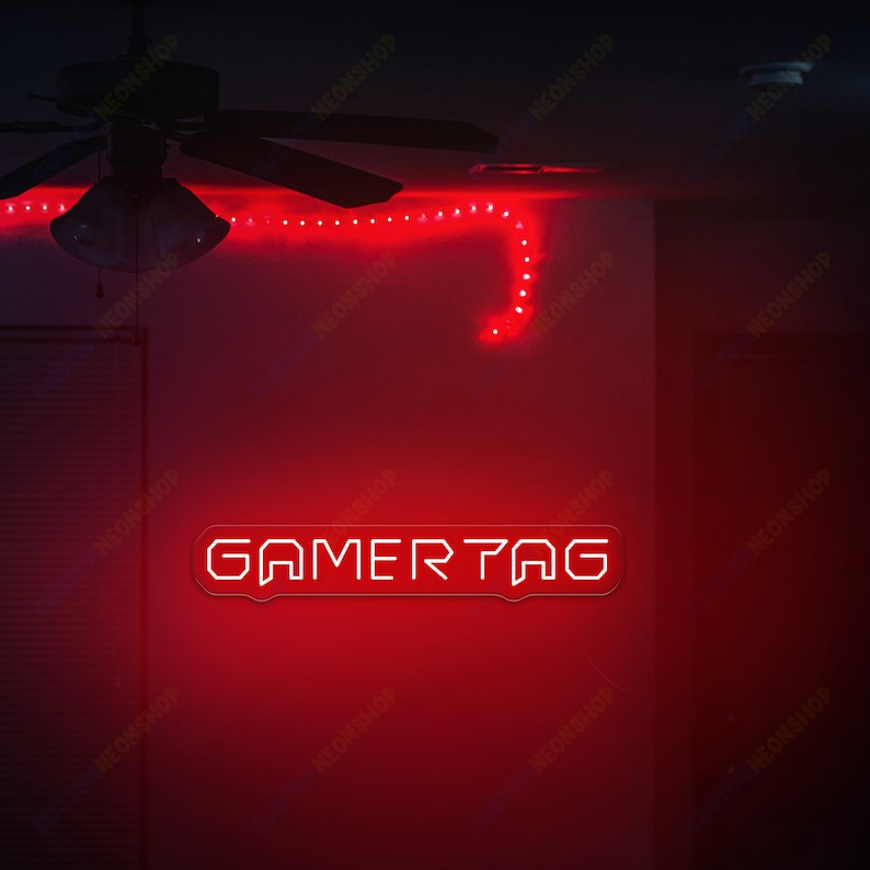 Custom Gamer Tag Neon Sign, Gaming Wall Decor LED Sign, Game Room Decor ...