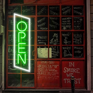 Open Neon Sign, Custom Neon Sign,vertical Open Sign Led, Led Open Sign ...