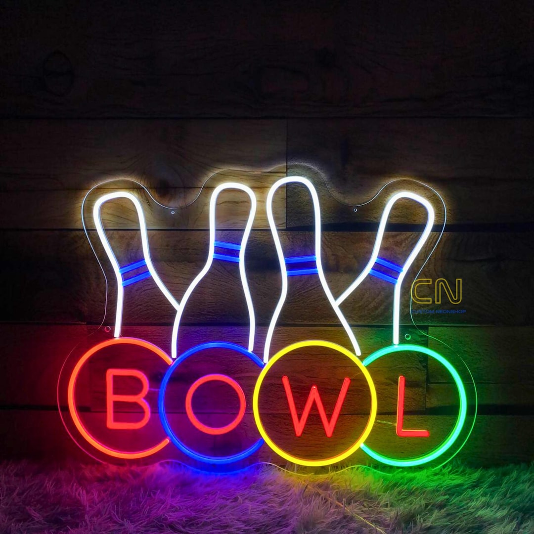 Bowling Neon Sign Bowling Shop Open Sign for Business Bowling Decor ...