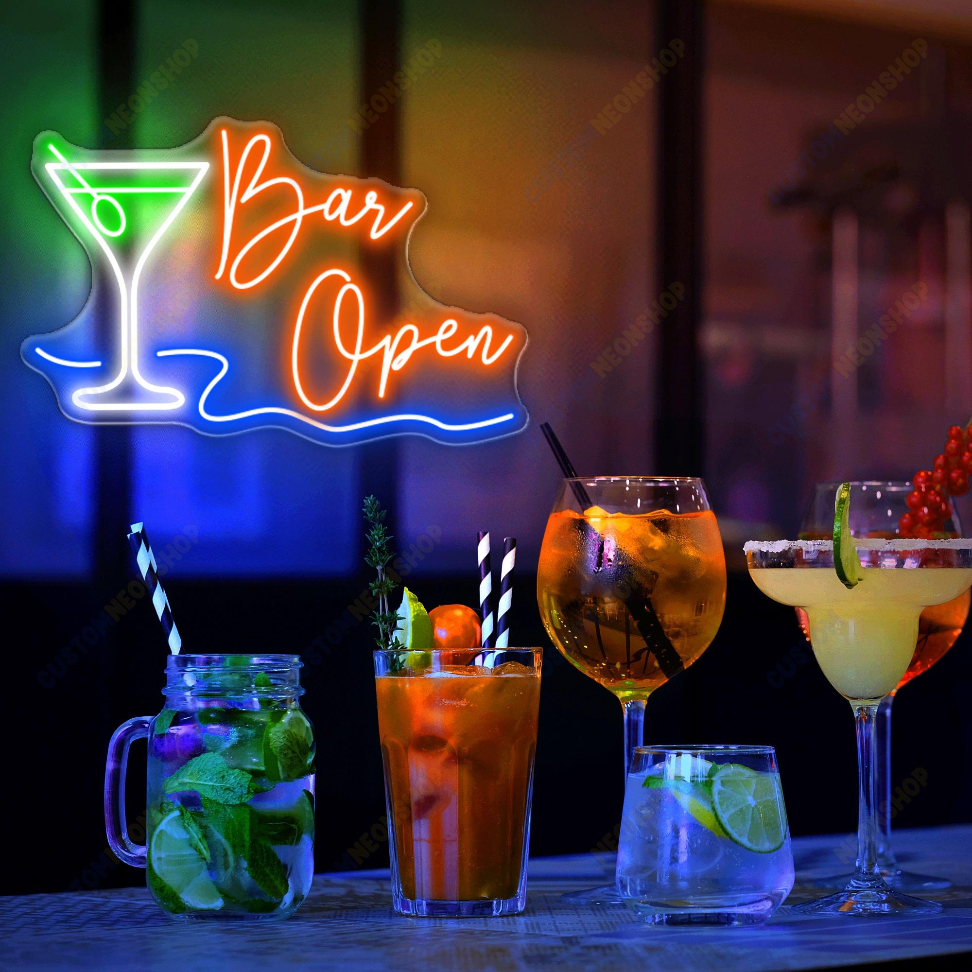 Bar Open Neon Sign Open Sign for Bar Cocktail Bar Sign Open - Etsy