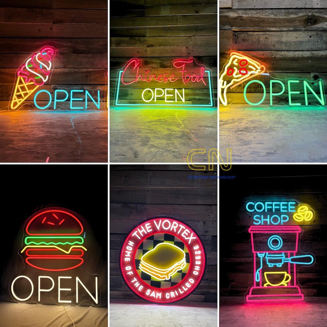 Custom Logo Neon Sign, Custom Food Logo LED Sign, Custom Business Logo ...