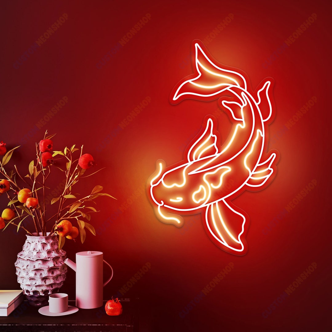 Koifish Neon Sign, Koi Neon Sign, Custom Japan Neon Sign, Personalized ...