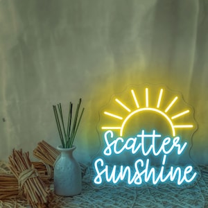 Scatter Sunshine Neon Sign Sun Led Sign Sunrise Neon Sign Sunlight Neon ...