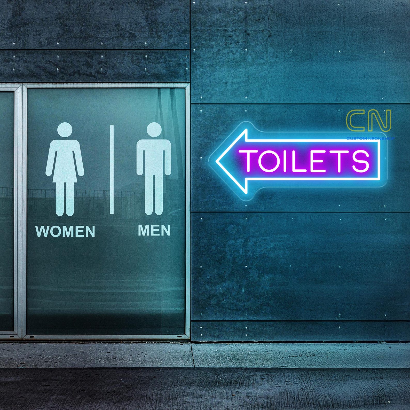 Toilet Neon Sign Custom Neon Sign Arrow Sign Led Toilet Sign Business ...