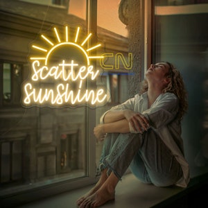 Scatter Sunshine Neon Sign Sun Led Sign Sunrise Neon Sign Sunlight Neon ...