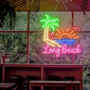 Paradise LED Sign, Beach Neon Light, Summer Neon Art, Coconut Tree Neon ...