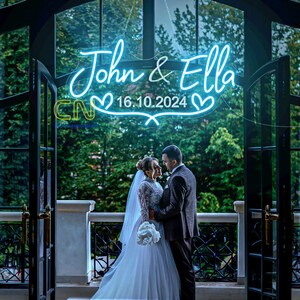 Custom Wedding Neon Sign, Custom Couple Name Date Neon Sign, Wedding ...