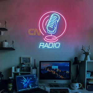 Radio on Air Neon Sign, Record Neon Sign, Studio Decor Sign, Podcast ...