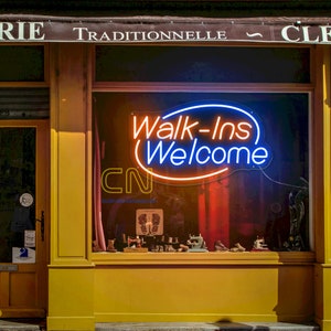 Walk-ins Welcome Neon Sign Custom Business Welcome Neon Light Walk Ins ...